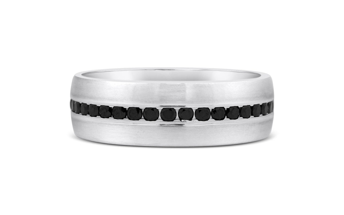 Natural Round Black Contrast Band – Alberta Diamond Exchange