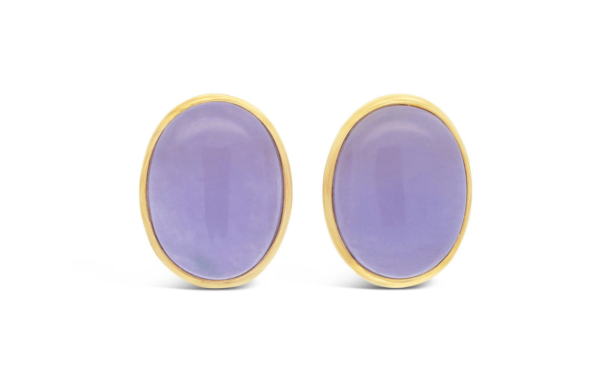 18ctw Natural Oval Lavender Jade Studs – Alberta Diamond Exchange