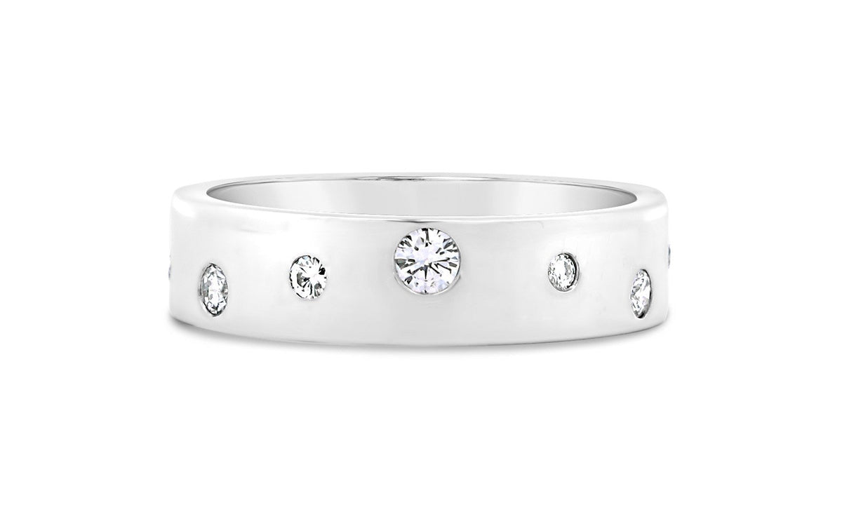 Natural Round Flush Flat Band – Alberta Diamond Exchange